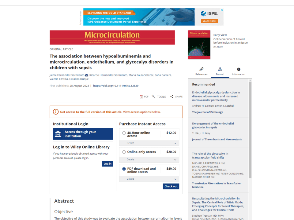 Glycocalyx Research and Studies using GlycoCheck Technology