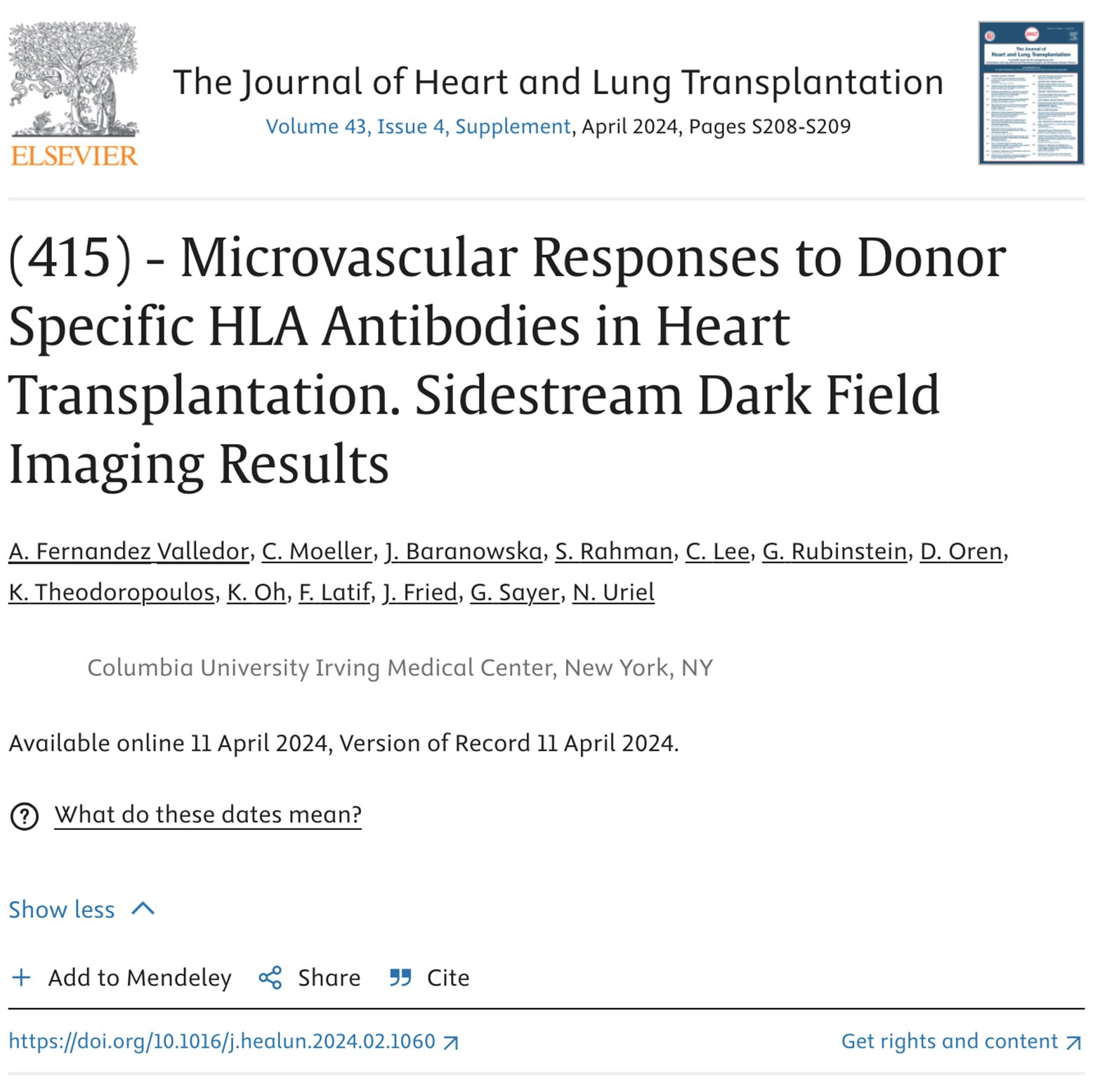 Microvascular Responses to Donor Specific HLA Antibodies in Heart ...